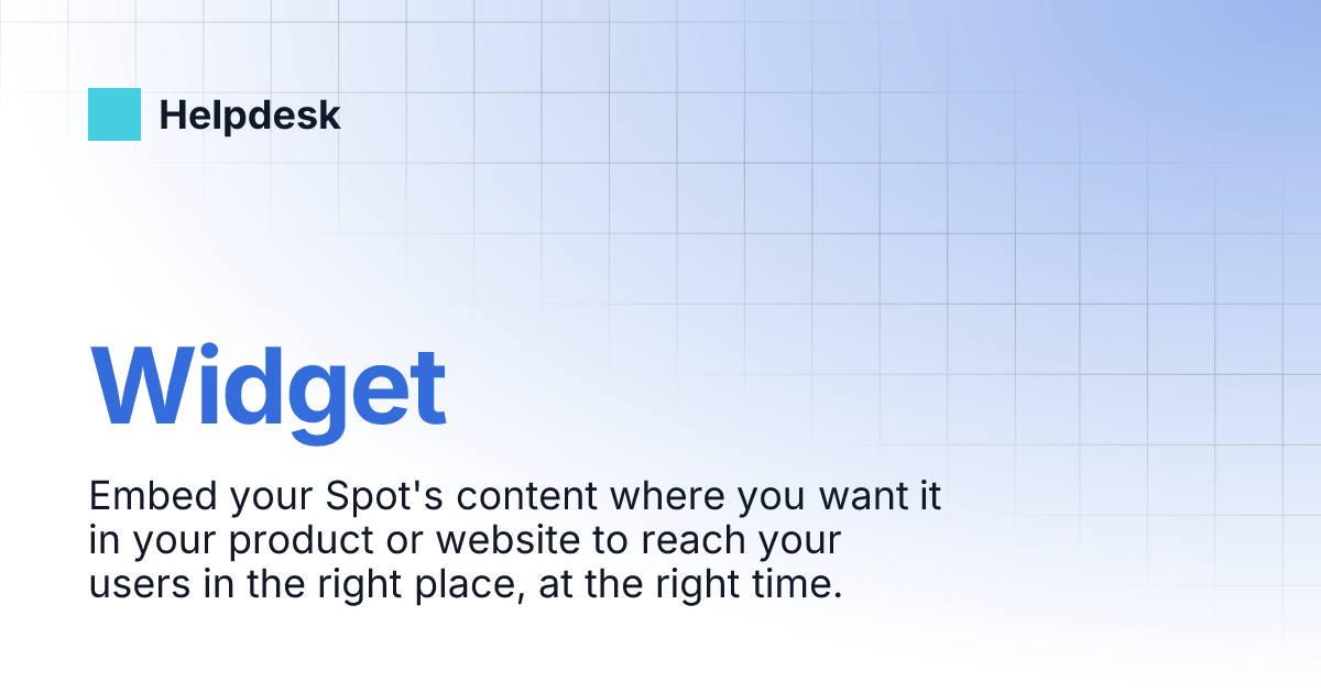 Widget | Helpdesk